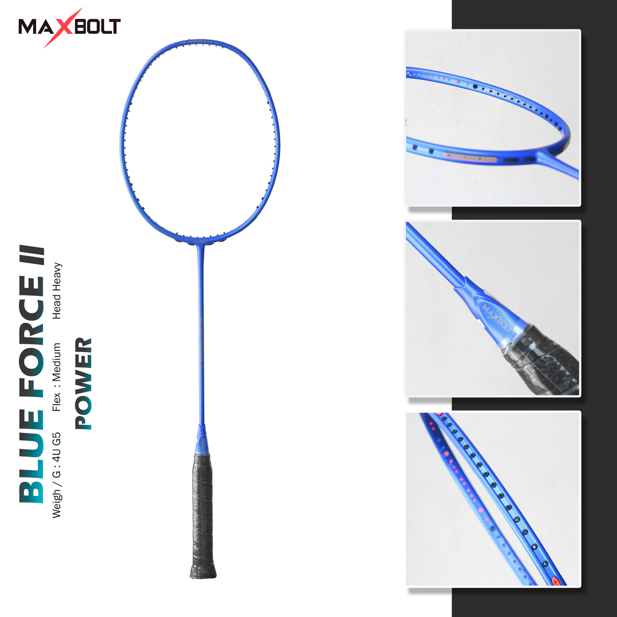 MAXBOLT BLUE FORCE II-BADMINTON RACKET – Maxbolt