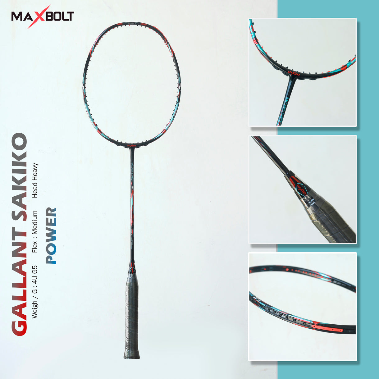 MAXBOLT GALLANT SAKIKO BLACK - BADMINTON RACKET – Maxbolt